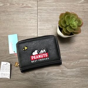 Peanuts | Bags | Black Snoopy Best Friend Vegan Leather Wallet | Poshmark